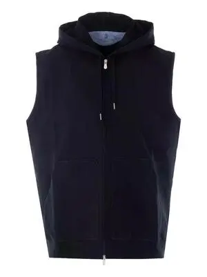 Brunello Cucinelli Hooded Zip Gilet - Blue