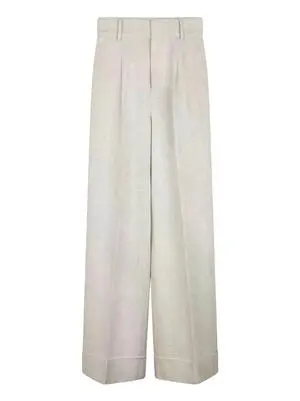 Alberta Ferretti Pleat-detail Palazzo Pants - Neutrals