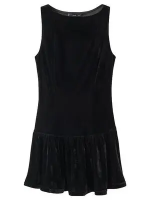 Mango Velvet Mini Dress - Black