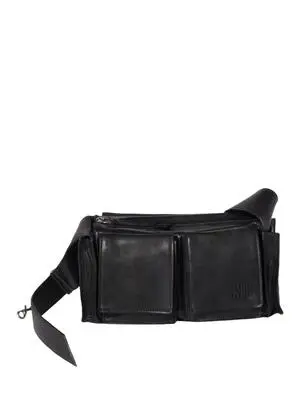 Miu Miu Flap-pockets Leather Shoulder Bag - Black