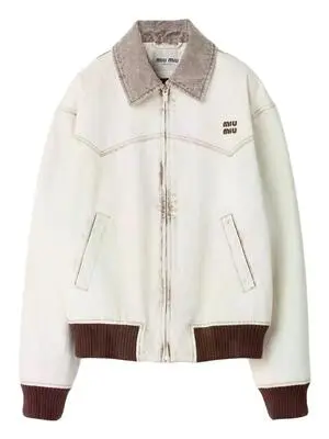 Miu Miu Oversized Zip-up Jacket - White