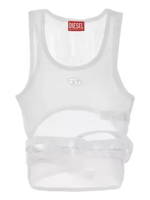 DIESEL Cut-out Tie Tank Top - White
