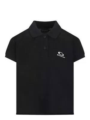 Balenciaga Logo-embroidered Polo Shirt - Black