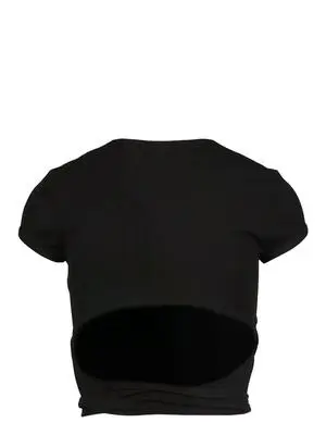 DIESEL® Diesel Ribbed Texture T-Shirt With D Logo Plaque Grey