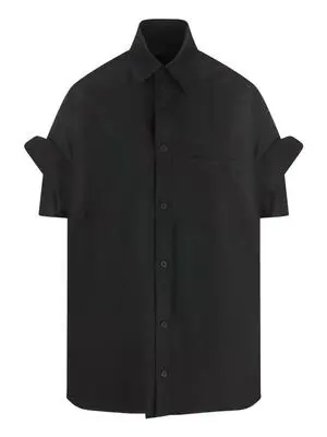Balenciaga Embroidered Button-up Shirt - Black