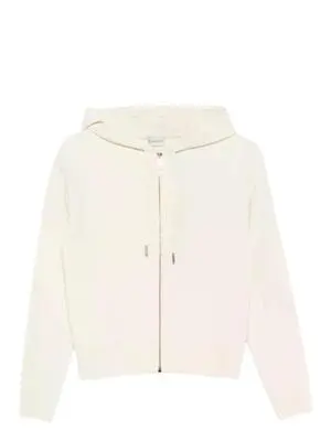 Moncler Hooded Zip Cardigan - Neutrals