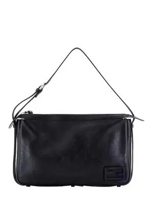 Fendi Leather Medium Shoulder Bag - Black