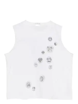 MOTHER Graphic-print Sleeveless Top - White