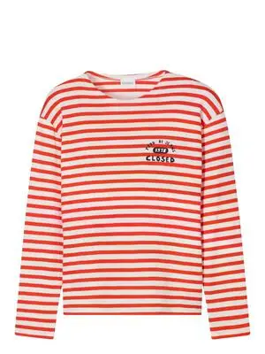Closed Striped Long-sleeved T-shirt - White