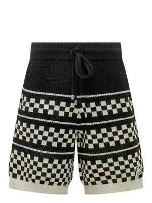 Amiri Checkered Shorts - Black
