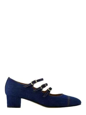 CAREL Kina Buckled Denim Pumps Blue