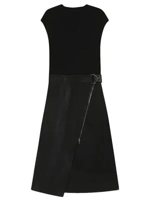 BOSS Wrap Dress With Zip Detail - Black