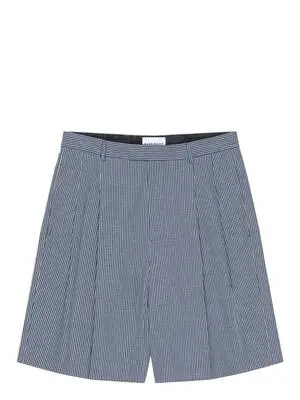 Givenchy Double Pleat Checked Bermuda Shorts - White/blue