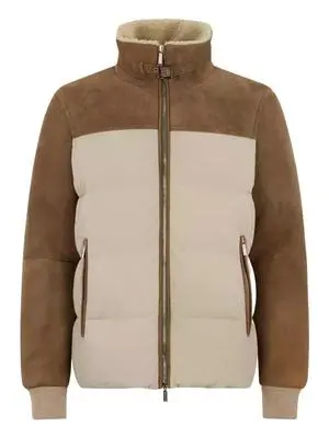 MOORER Shearling Panelled Bomber Jacket