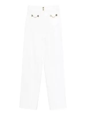 Elisabetta Franchi Chain-detail Straight Leg Jeans - White
