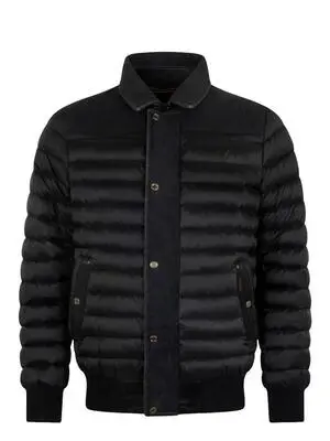 MOORER Quilted Bomber Jacket - Black
