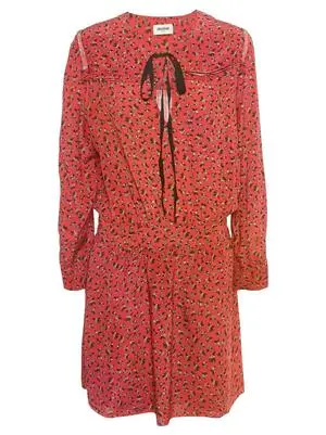 Zadig&Voltaire Floral-print Long-sleeve Dress - Red