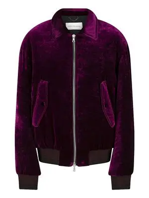 Dries Van Noten Venlo Velvet Bomber Jacket - Black