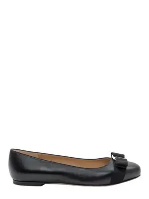 FERRAGAMO Varina Bow-detail Ballet Flats - Black