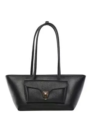 COCCINELLE Leather Tote Bag With Flap Detail - Black