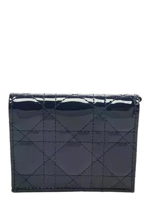 Dior 2020 Mini Lady Gardenia Quilted Wallet - Blue