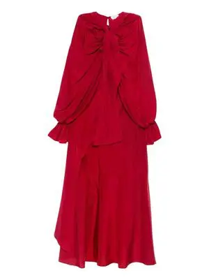 Alexander McQueen Ruffled Maxi Dress - Red