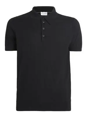 Pal Zileri Silk-cotton Short-sleeve Polo Shirt - Black