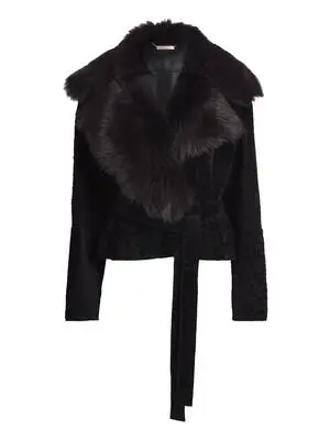 Nour Hammour Lambskin Shearling Renata Jacket - Black