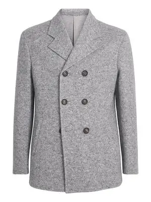 Eleventy Wool-cashmere Double-breasted Blazer - Grey