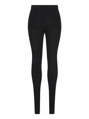 Gucci Gg Motif Ribbed Leggings - Black