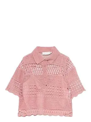 ZIMMERMANN Crochet Polo Top