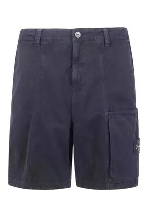 Stone Island Cargo-pocket Cotton Shorts - Blue