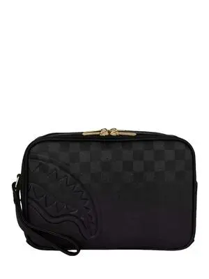 SPRAYGROUND Spritz Checkered Embossed Wash Bag - Black