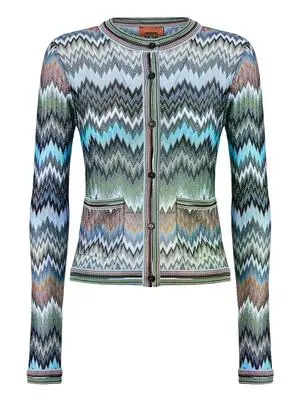 Missoni Button-fastening Patterned Cardigan - Blue