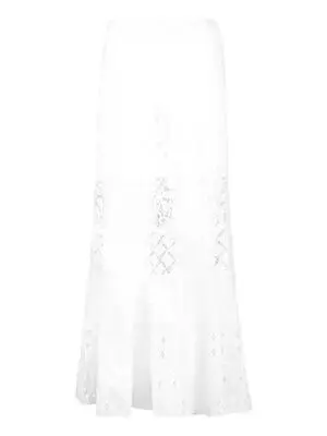 Temptation Positano Lace-detail Midi Skirt - White