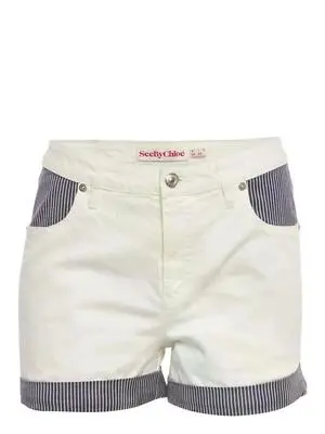 See By Chloé Contrast-panel Shorts - Neutrals