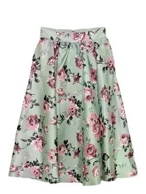 Alice + Olivia Nilda Floral Print Skirt - Green