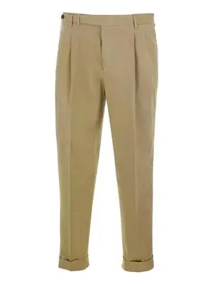 PT TORINO Pleated Cuffed Trousers - Neutrals