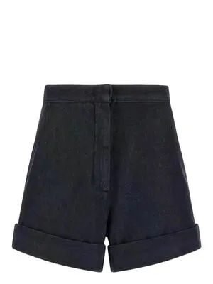 Max Mara Denim Effect Cuffed Shorts - Blue