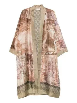 PIERRE-LOUIS MASCIA Printed Kimono - Brown