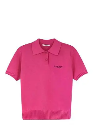 Givenchy Logo-embroidered Polo Top - Pink