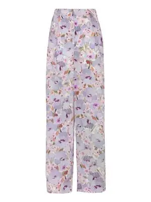 Balmain Floral Print Trousers - Purple