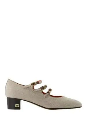 CAREL Kina Buckled Canvas Pumps Neutrals