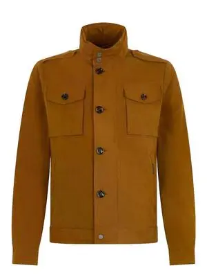 MOORER Buttoned Chest-pocket Jacket - Brown