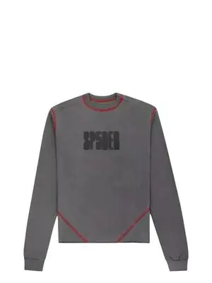 SP5DER Contrast-stitch Long-sleeved T-shirt - Grey