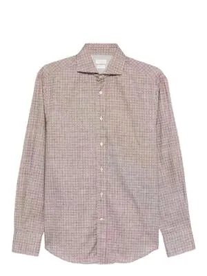 Brunello Cucinelli Patterned Shirt - Brown