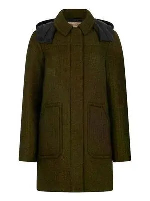 MOORER Hooded Single-breasted Coat - Green