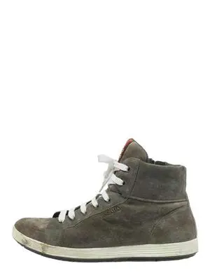Prada Leather High-top Sneakers - Grey