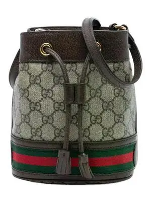 Gucci Mini Gg Supreme Ophidia Bucket Bag - Brown