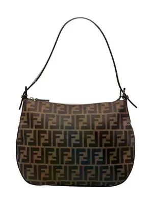 Fendi 2000-2010 Zucca Canvas Shoulder Bag - Brown